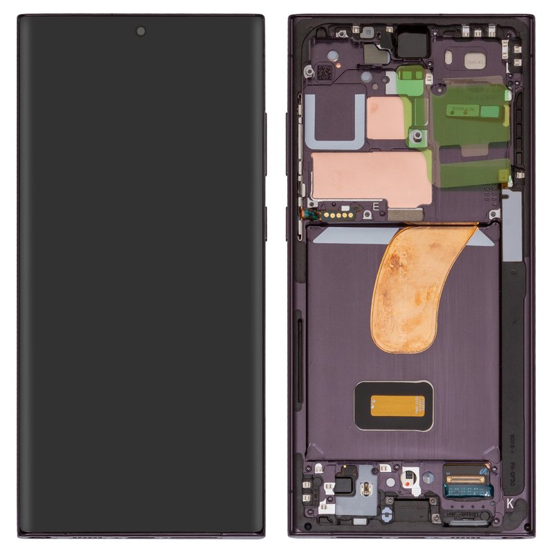 LCD compatible with Samsung S918 Galaxy S23 Ultra, (black, with frame ...